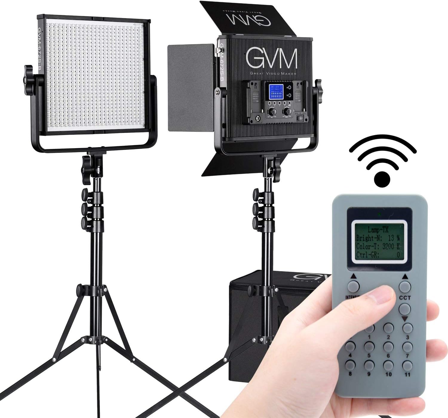 GVM LED Vidéo Lumière Kit, LED Lumière Panneau Réglable Bicolore 3200K ...