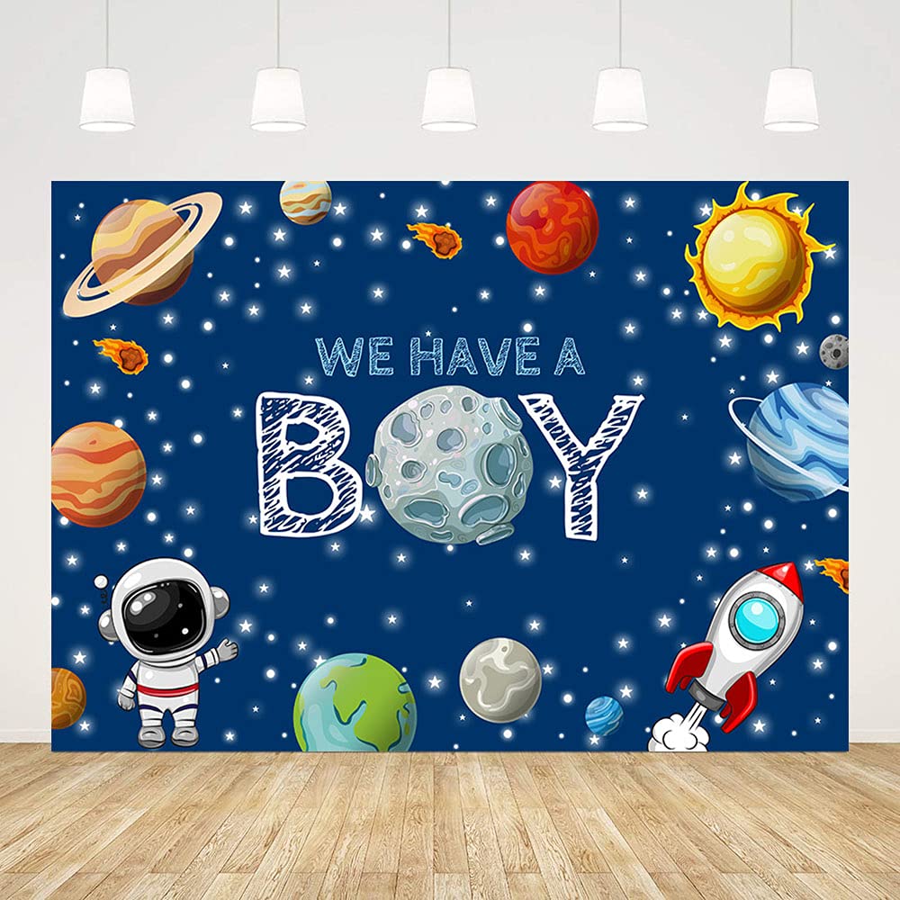 ABLIN 7x5ft Outer Space Theme Backdrop for Boy Baby Shower Galaxy ...