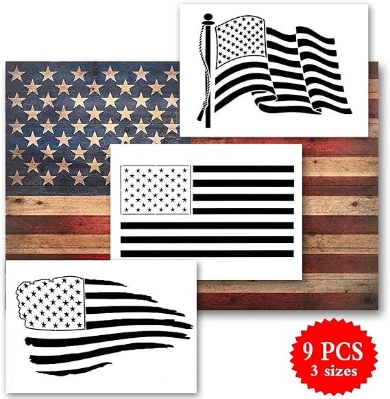 Amazon HSIULMY American Flag Stencil Template For Painting On Wood 