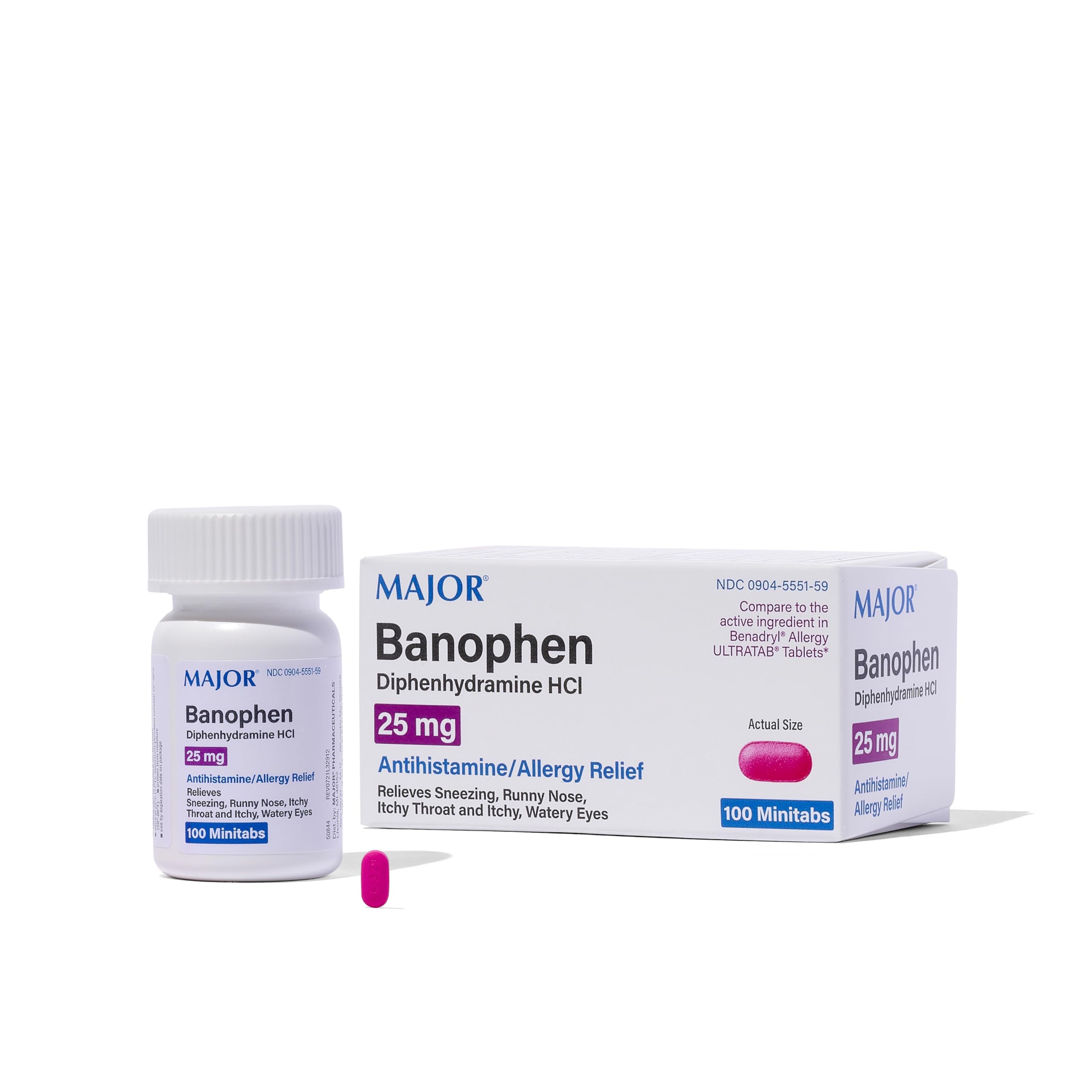 Mua MAJOR Banophen Diphenhydramine HCI 25 mg Minitabs - Temporary ...