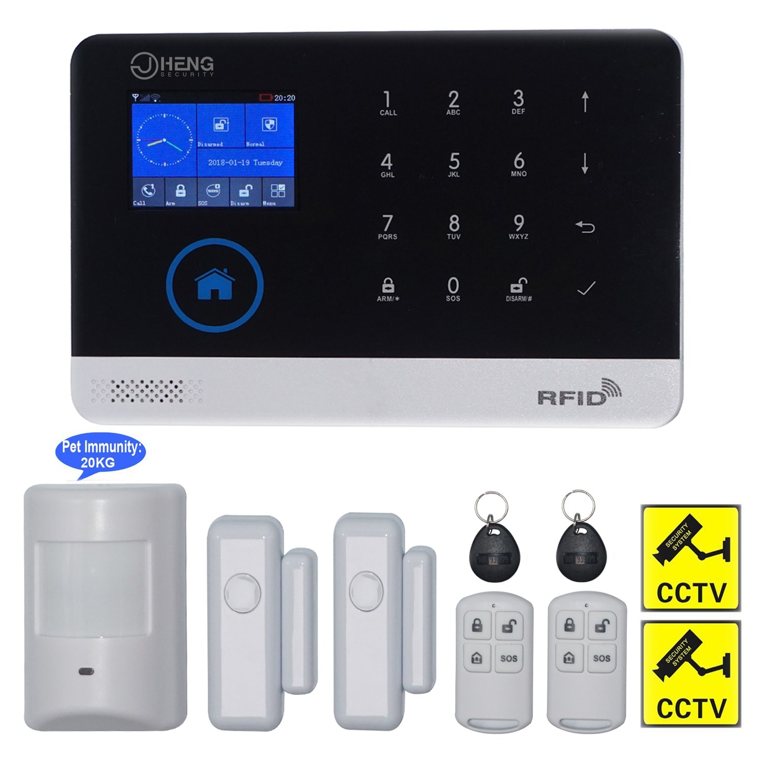 JC Wireless GSM & WIFI Security Alarm System, Home and Business RFID ...