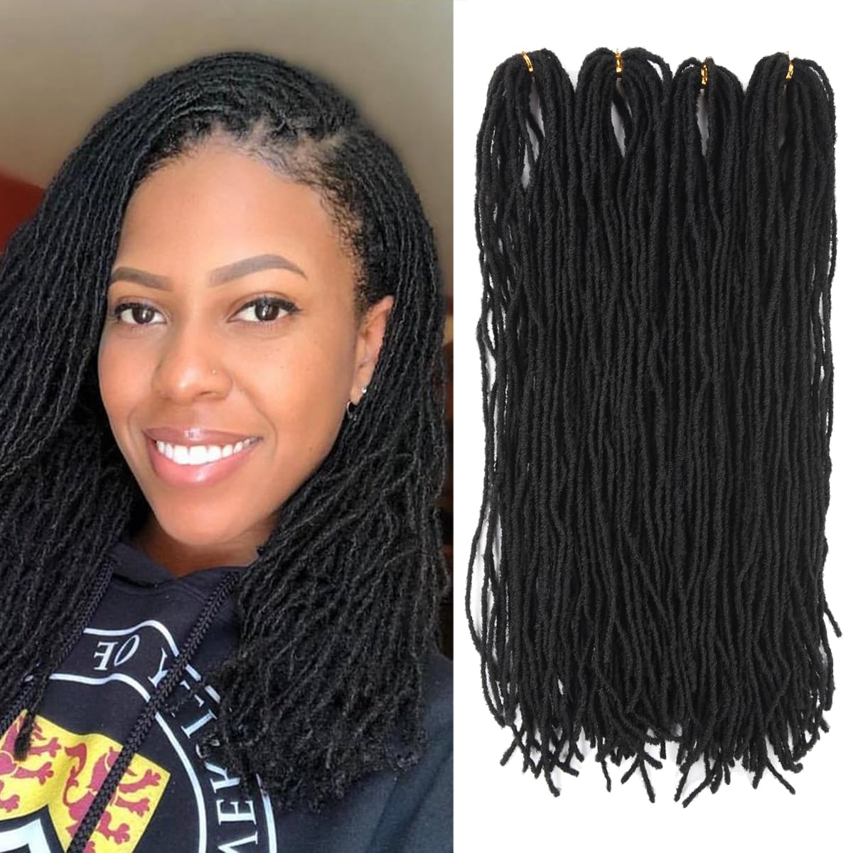 RAYIIS Fuax Locs Crochet Hair Super Lightweight Micro Locs 4 Pack ...