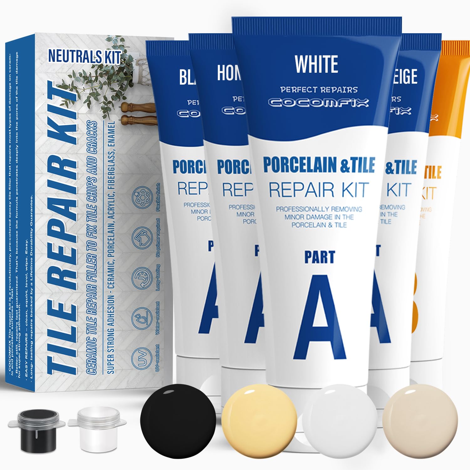 Tile Repair Kit - (Neutrals Kit) Ceramic Floor Tile Repair Kit - Super ...