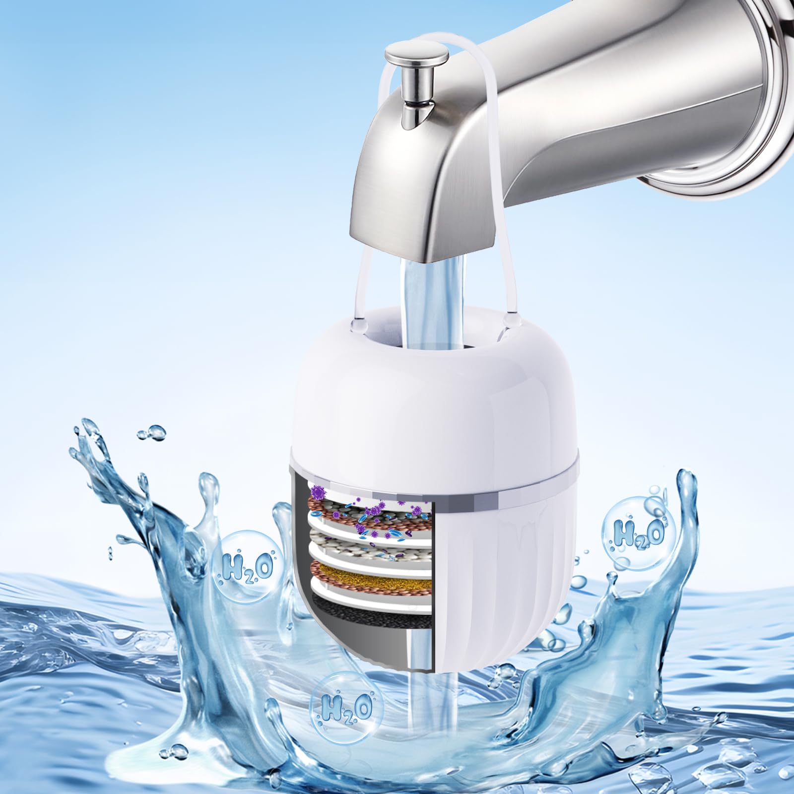 Bath Water Filter for Tub,Bath Water Filter Removes Hundreds of ...