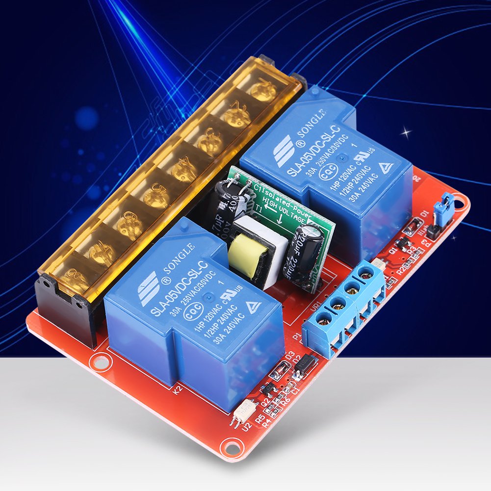 Mua Akozon 2 Channel Relay Module AC100V-250V 30A DC5V High Power High / Low Level Trigger ...