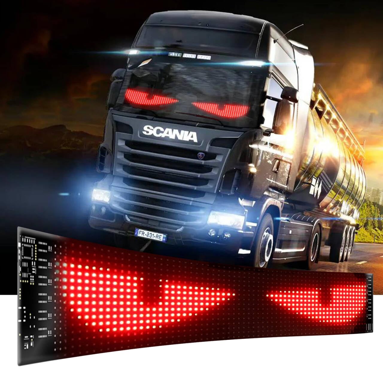 Devil Eyes Light for Cars, 52.4''x7.6'' Extra Large Flexible LED ...