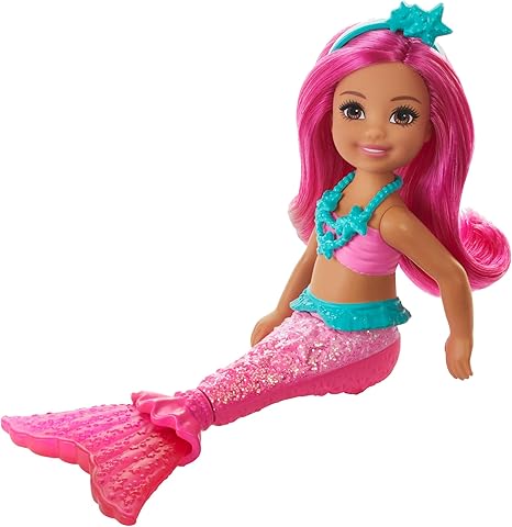 Barbie Dreamtopia Chelsea Mermaid Doll, 6.5-inch with Pink Hair and ...