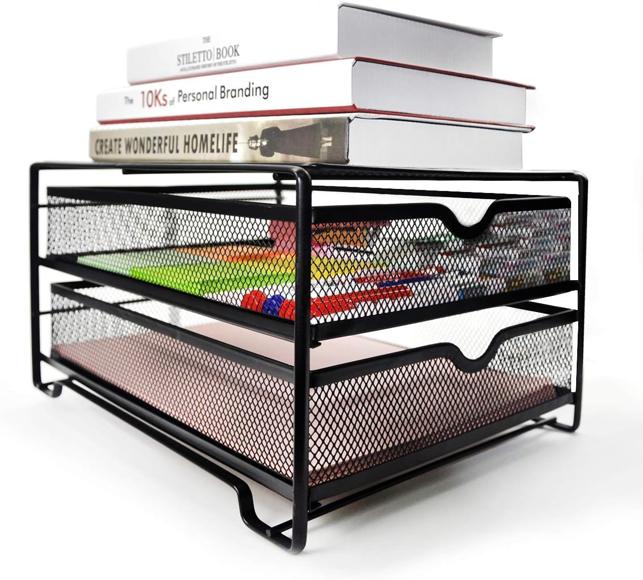 Amazon.com : Desk Organizer, Sinhoveer Upgraded 2 Tier Desktop ...