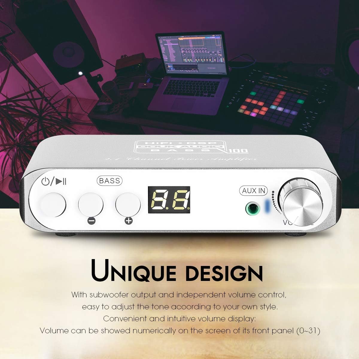 Nobsound Mini 2.1 Channel Bluetooth DSP Digital Power Amplifier HiFi ...