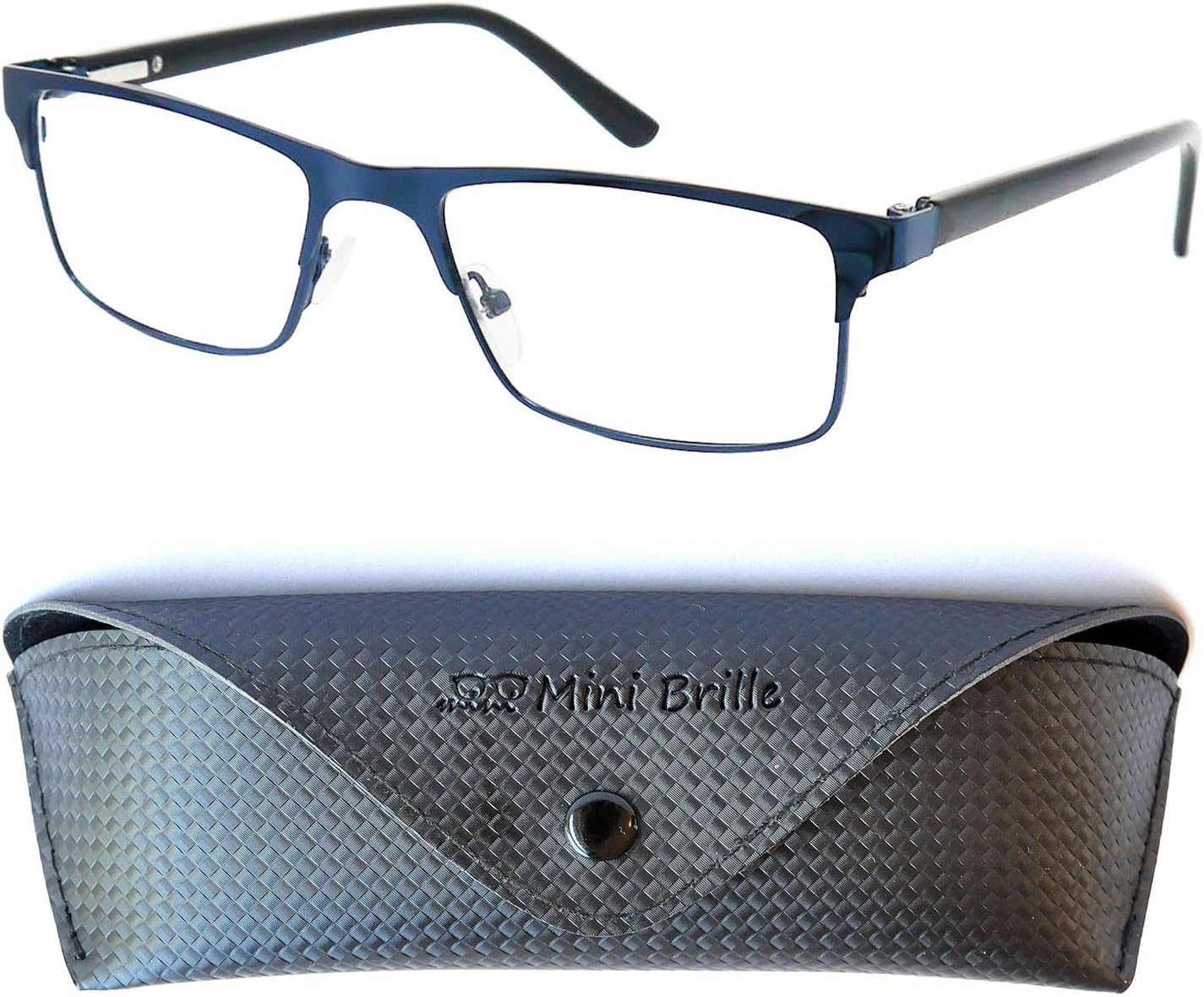 Lightweight Metal Reading Glasses with Rectangle Lenses, Including FREE ...