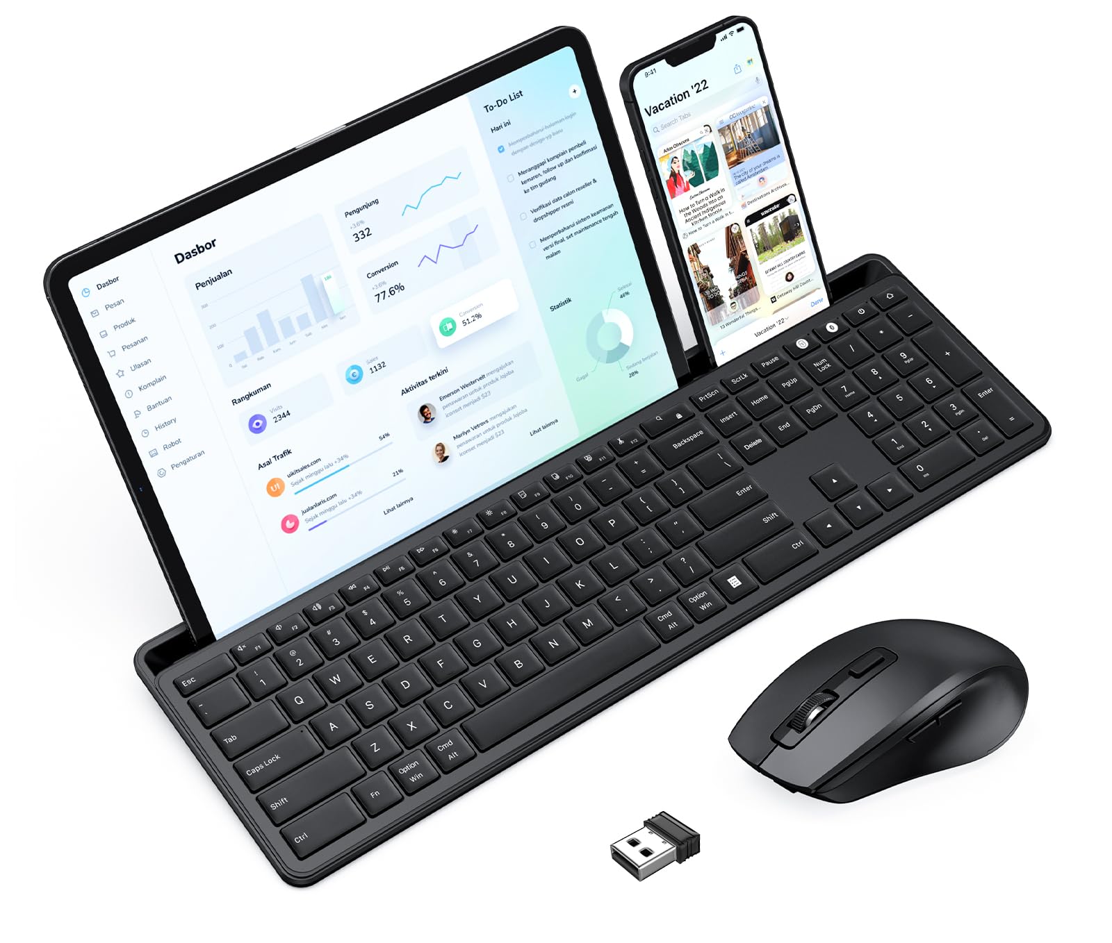 Mua Seenda Bluetooth Keyboard and Mouse Multi Device, Rechargeable ...