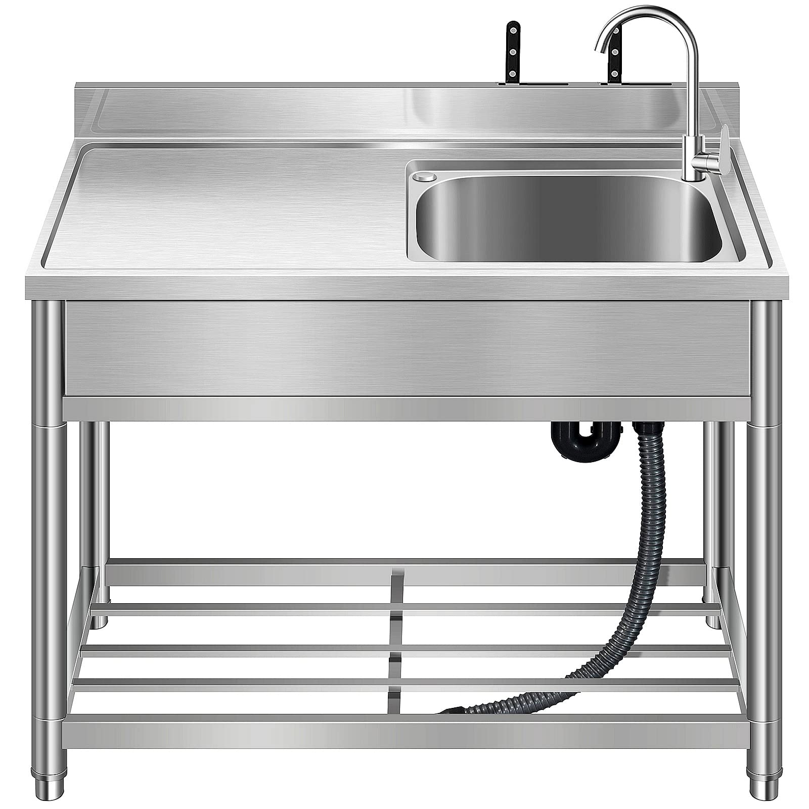 Free Standing Stainless-Steel Single Bowl Commercial Restaurant Kitchen ...