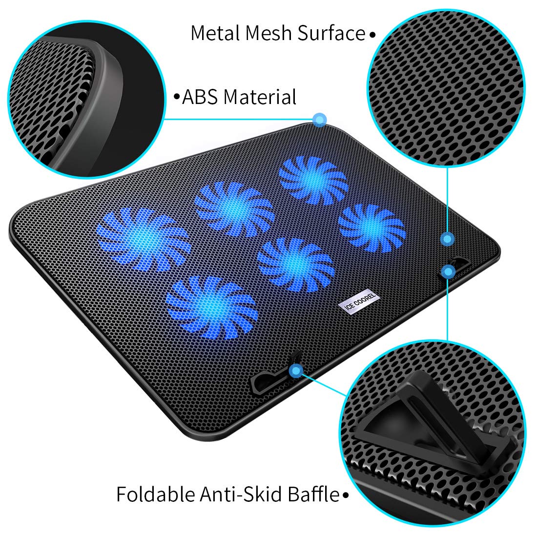 Mua ICE COOREL Laptop Cooling Pad for 15.6 17 inches Laptop Cooler Fan ...