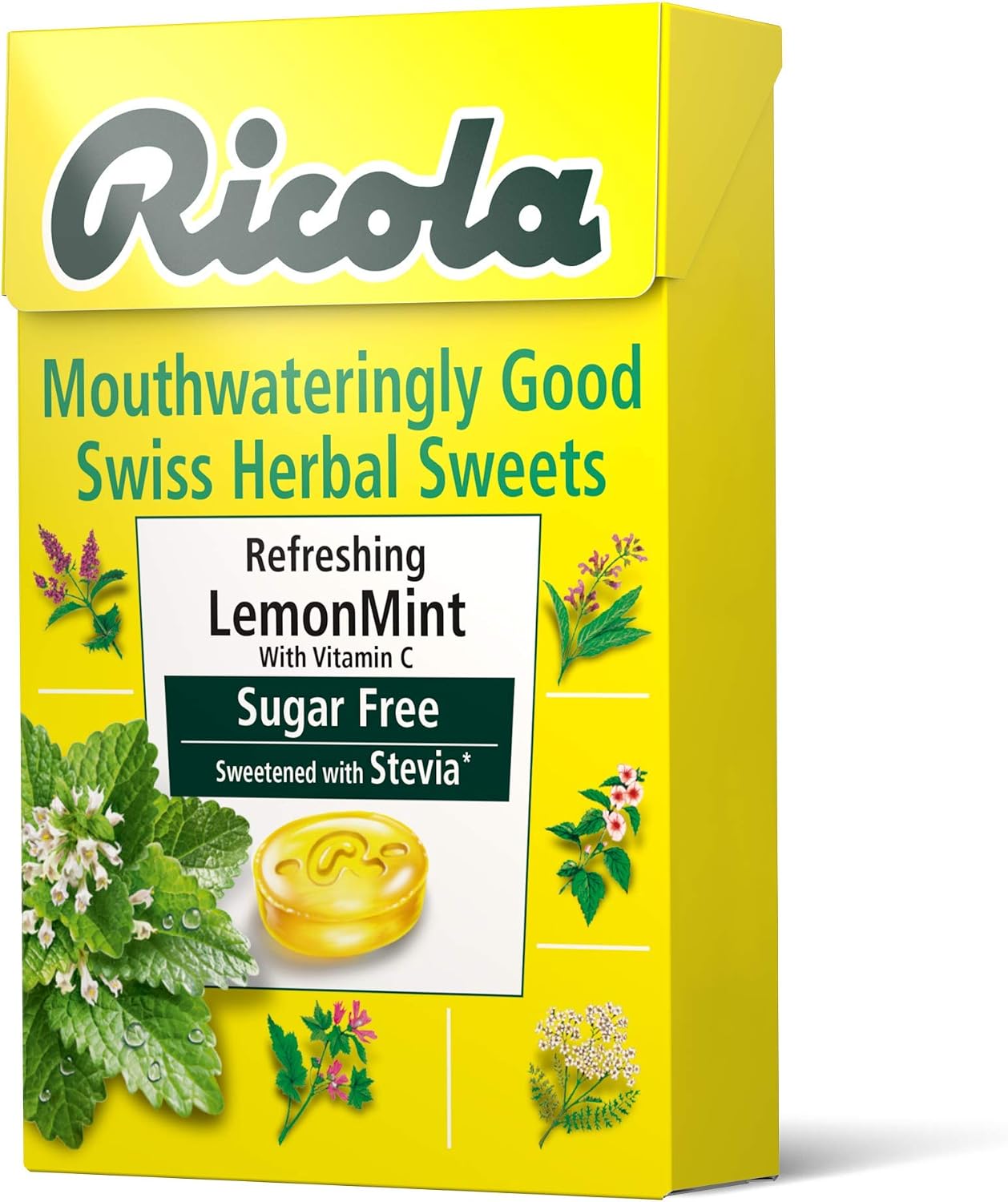 Ricola Lemon-Mint Sugar Free Swiss Herbal Sweets, Herb Drops – Pack of ...