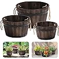 Amazon.com: IDZO Set of 3 Wooden Flower Boxes Outdoor, Durable Acacia ...