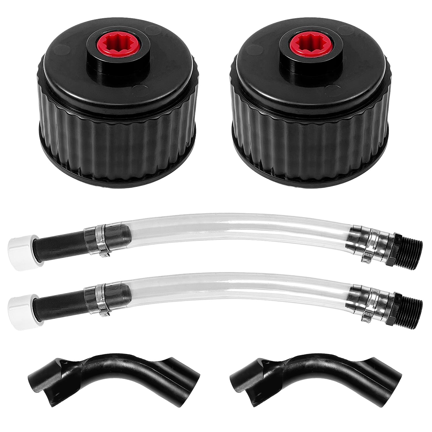 2 Set of Racing Fuel Filler Hose Kits, 5 Gallon Neck Hose with Jug Cap ...