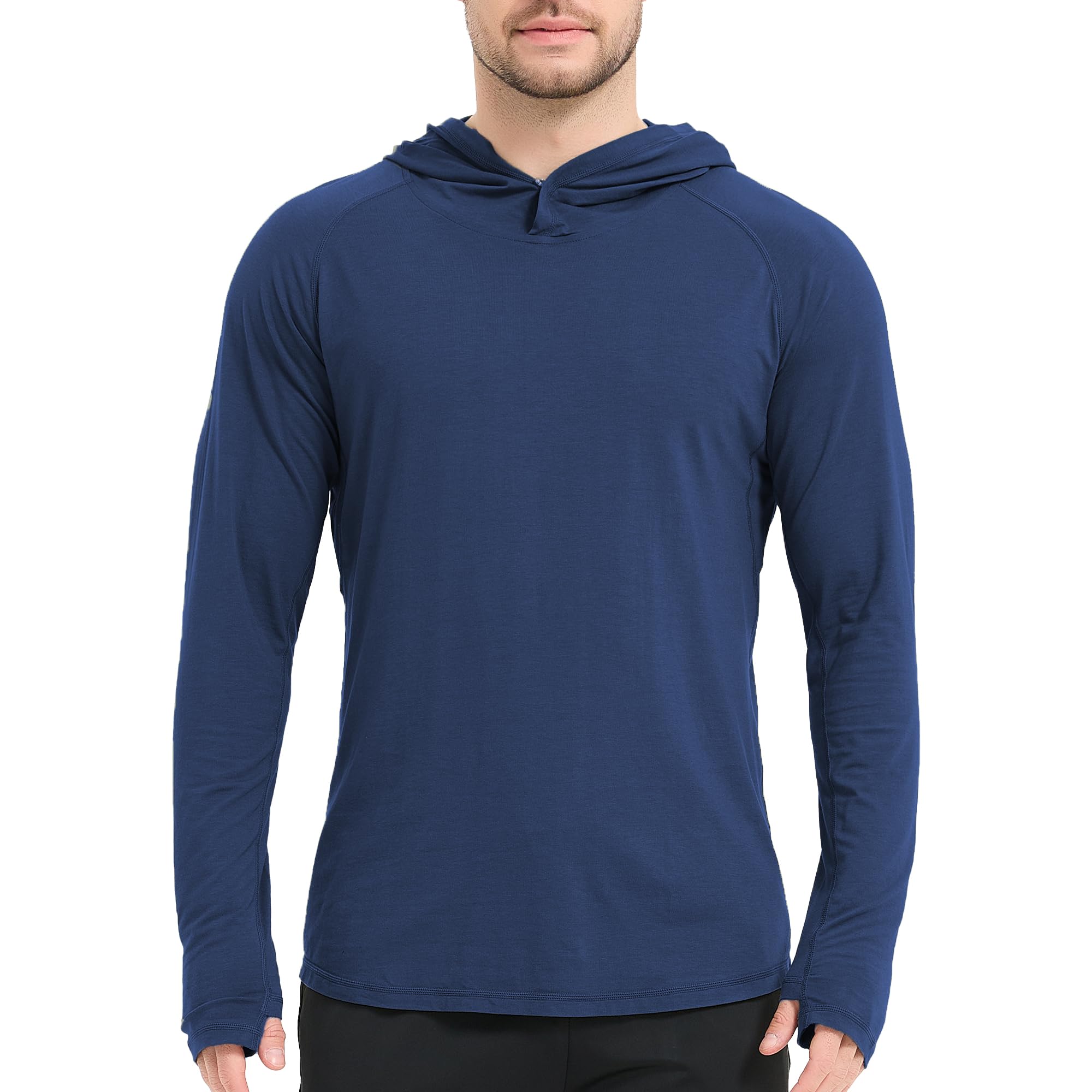 netdraw Men's Ultra-Soft Bamboo Viscose Hoodie Shirt UPF 50+ Sun Protection Long Sleeve ...