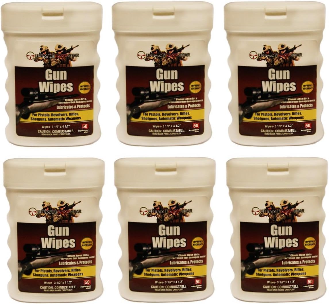 Amazon.com : Ultimate Arms Gear Pack of 6 Pro Armorer's Gun Wipes Cloth ...