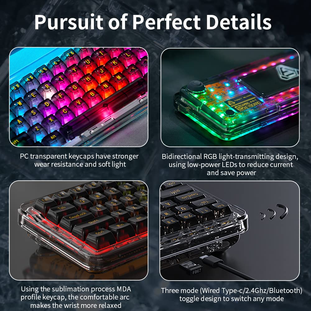 Mua NACODEX 65% Transparent Crystal Acrylic Keyboard with Gasket Mount ...