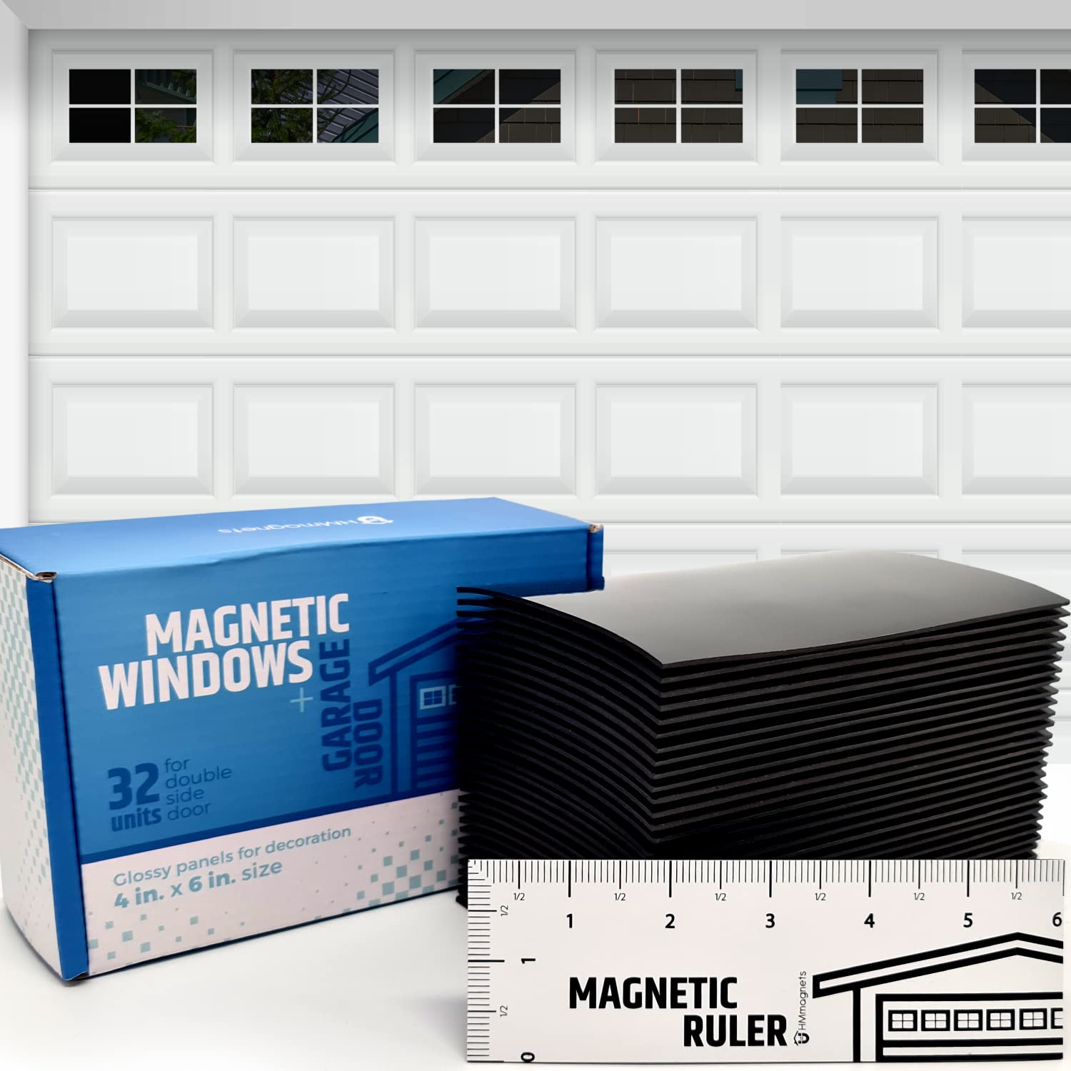 Strong & Glossy Magnetic Garage Door Windows - Looks Like Real Window ...