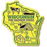 Amazon.com: Wisconsin Colorful State Magnet by Classic Magnets, 2.9" x ...