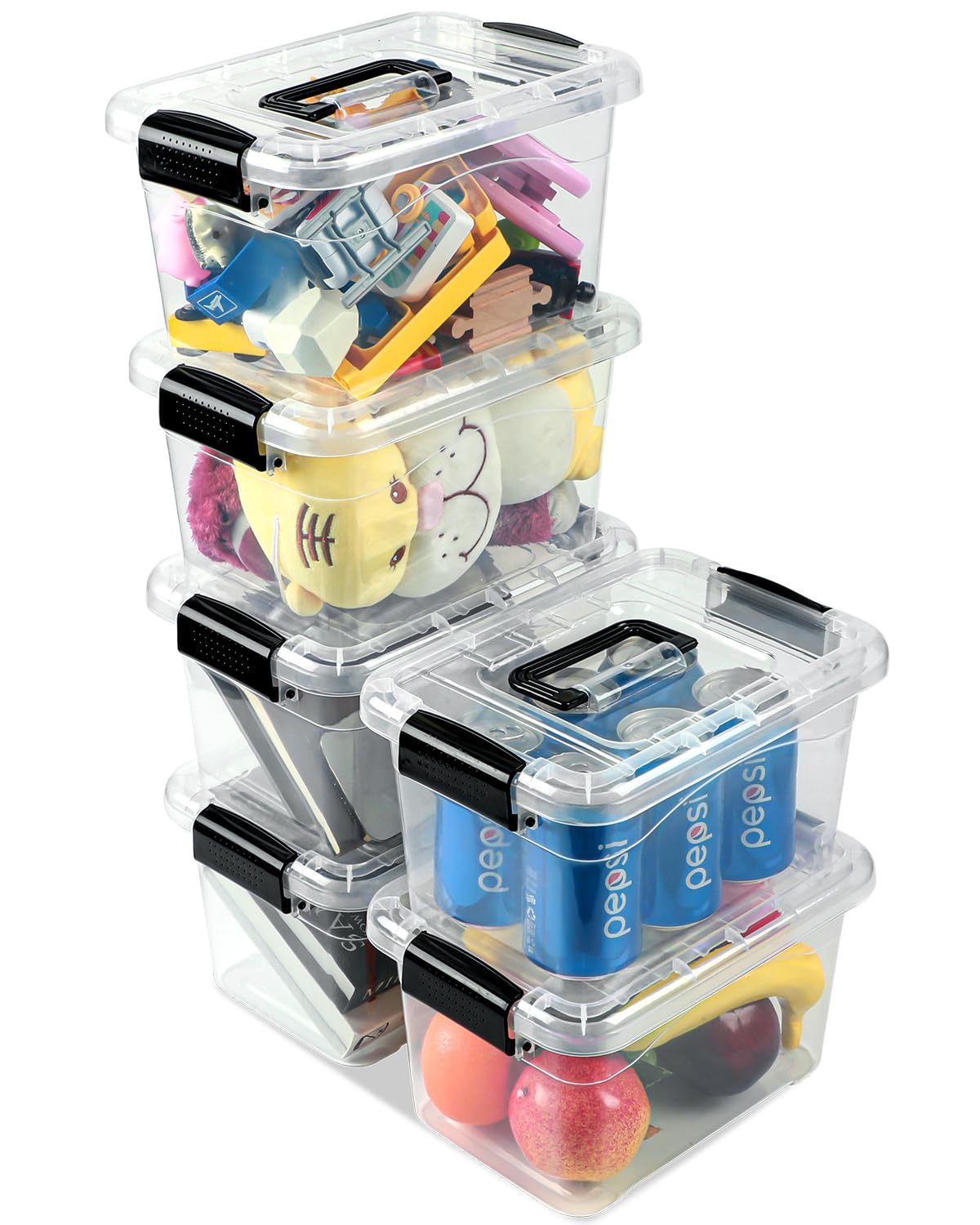 EOENVIVS Plastic Storage Bins with Lids 6 Packs, 7 Quart Storage ...