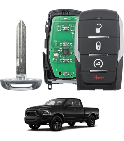 Ram 1500 Key Fob Replacement 4-Button Smart Key Fob For Dodge Ram 1500 ...