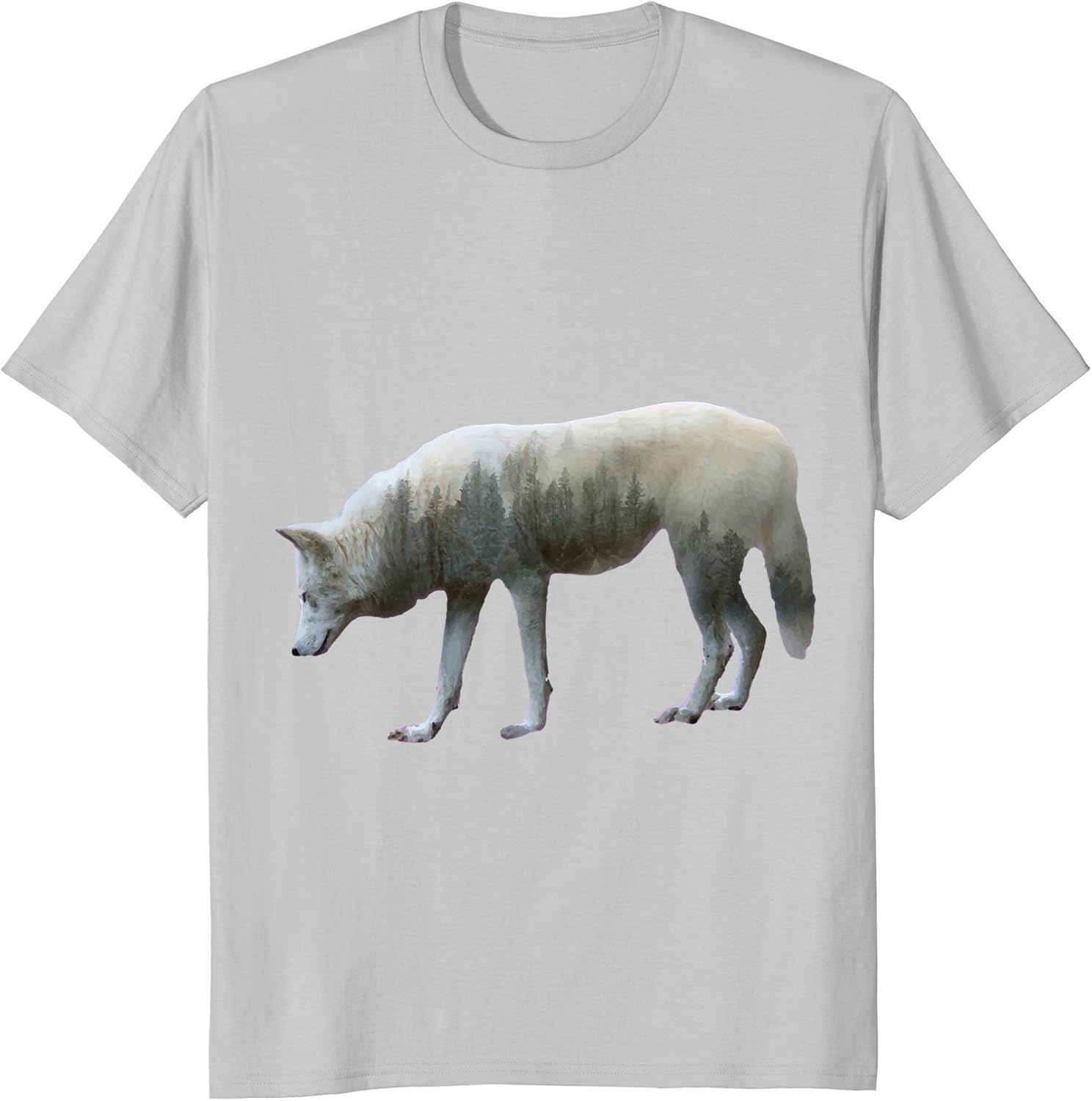 Amazon.com: White wolf t shirt Exposure white wolf and Forest: Clothing
