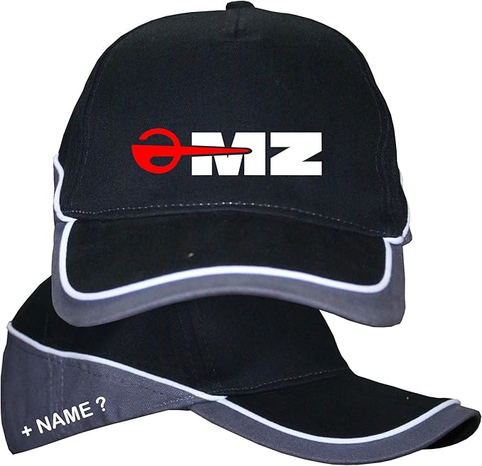 Base Cap MZ-Logo-Motiv A (Schwarz-Grau-Weiß) : Amazon.de: Bekleidung