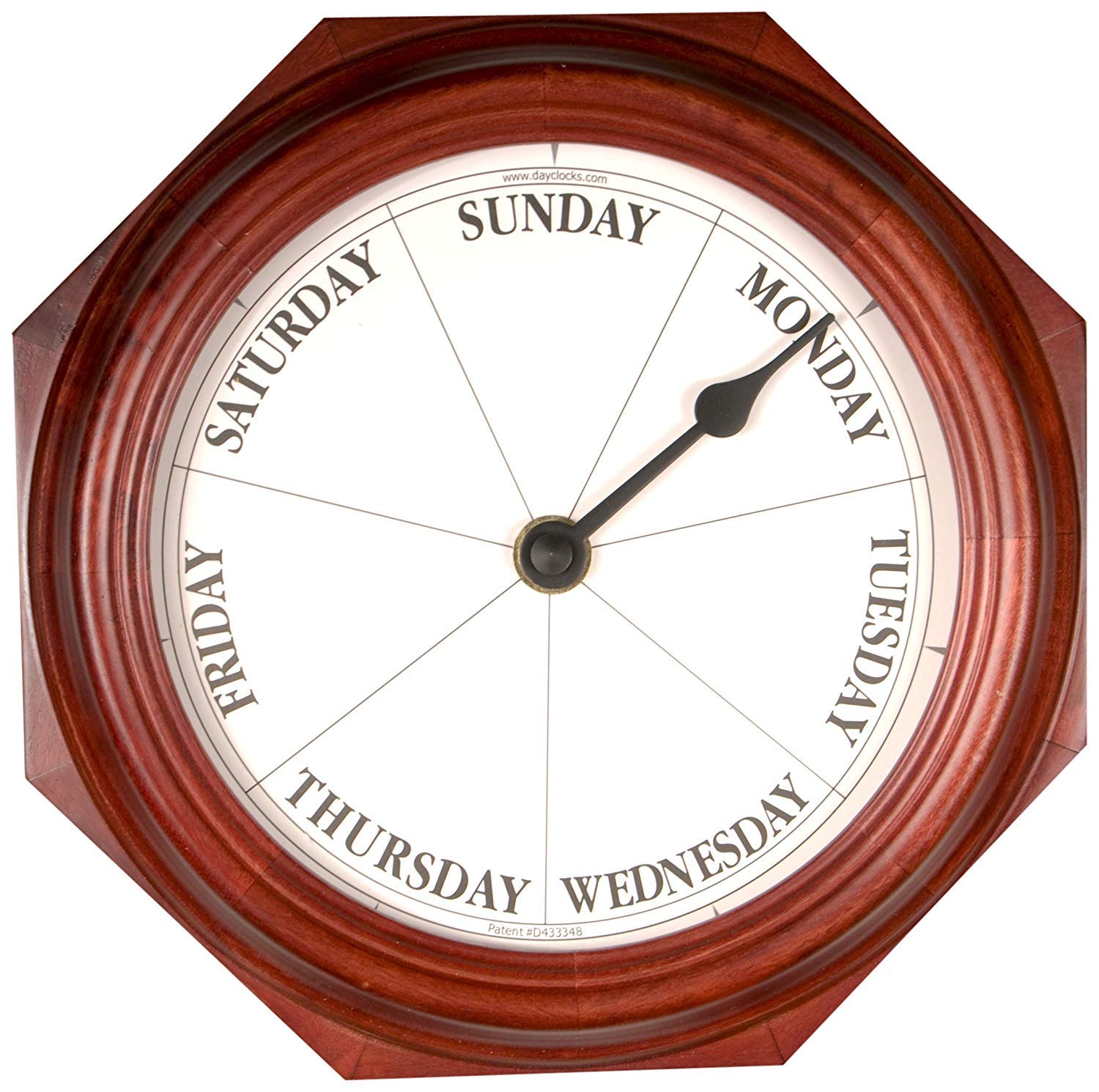 DayClocks Classic Day of The Week Fun Retirement Gift – Mahogany Wall ...