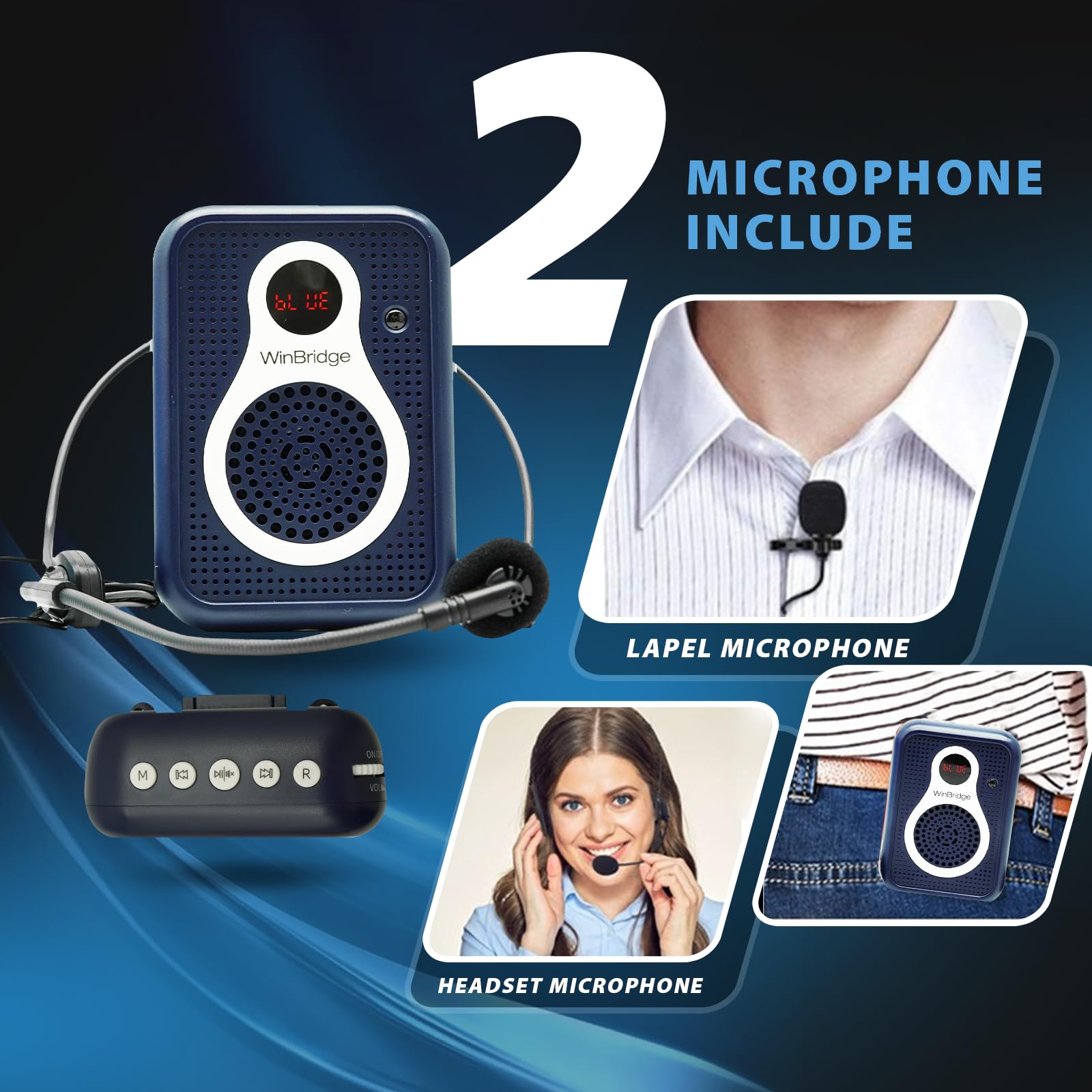 Mua W WINBRIDGE Voice Amplifier with Lapel Microphone and Headset ...