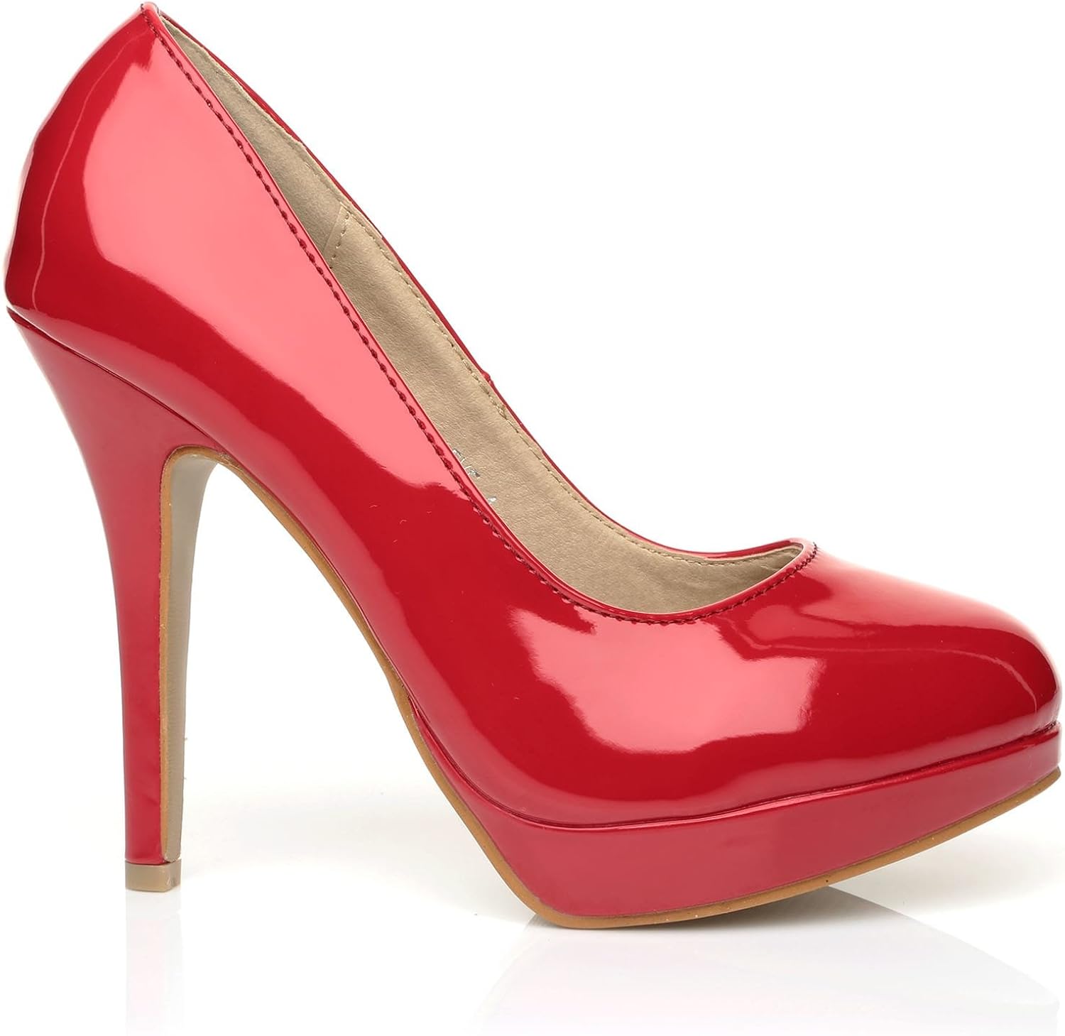 ShuWish UK Eve - Chaussures à Talons Hauts - Plateforme - Rouge Vernis ...