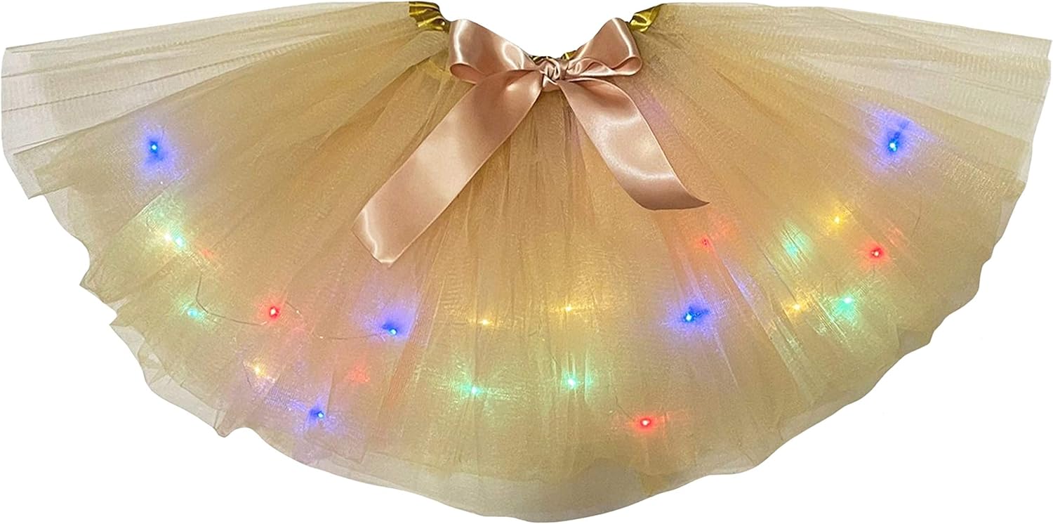 Petitebelle Tutú de tul de color sólido con luces LED.: Amazon.es: Ropa ...