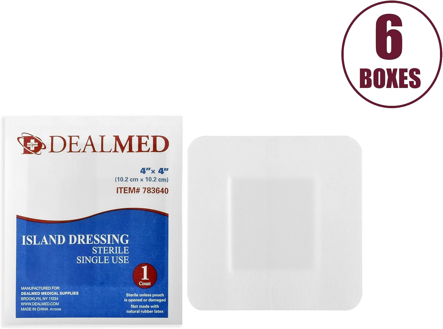 Amazon.com: Dealmed Sterile Bordered Gauze Island Dressings, Non-Stick ...