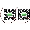 Amazon.com: 2-Pack 60mm by 60mm by 15mm 6015 12V DC 0.10A Dual Ball Bearing Brushless Cooling ...