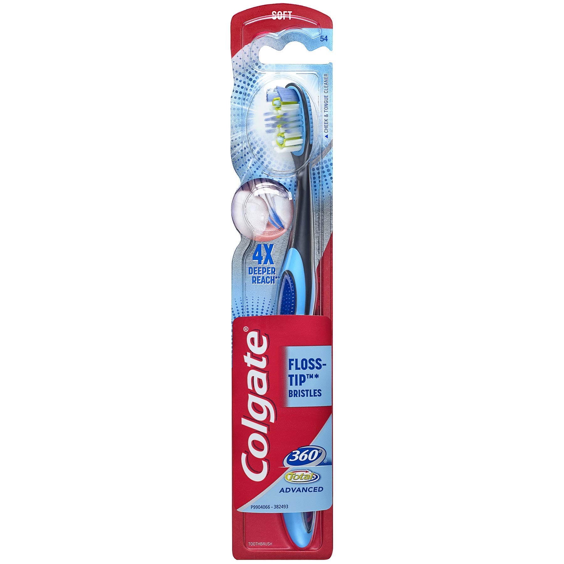 Mua Colgate 360 Total Advanced Floss-Tip Bristle Toothbrush, Black and ...