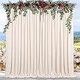 Amazon.com : Wrinkle-Free Polyester Backdrop Ivory Curtain 2 Packs ...