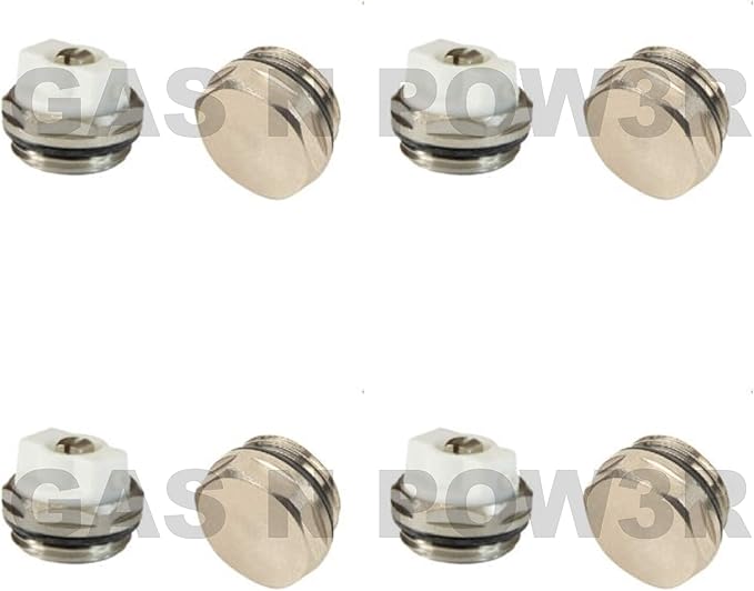 x4 Air Bleeder & Blank Cap Set Manual Radiator AIR Vent Bleed Plug ...