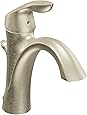 Moen 6400BN Eva One-Handle Single Hole Bathroom Sink Faucet with ...