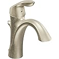 Moen 6400BN Eva One-Handle Single Hole Bathroom Sink Faucet with ...