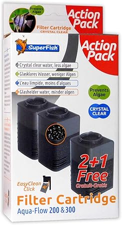 Superfish Aquaflow 200/300 Crystal Clear Filter Cartridge (2+1: Amazon ...