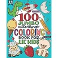 100 Jumbo cute things coloring book for lil' kids: Build motor skills ...