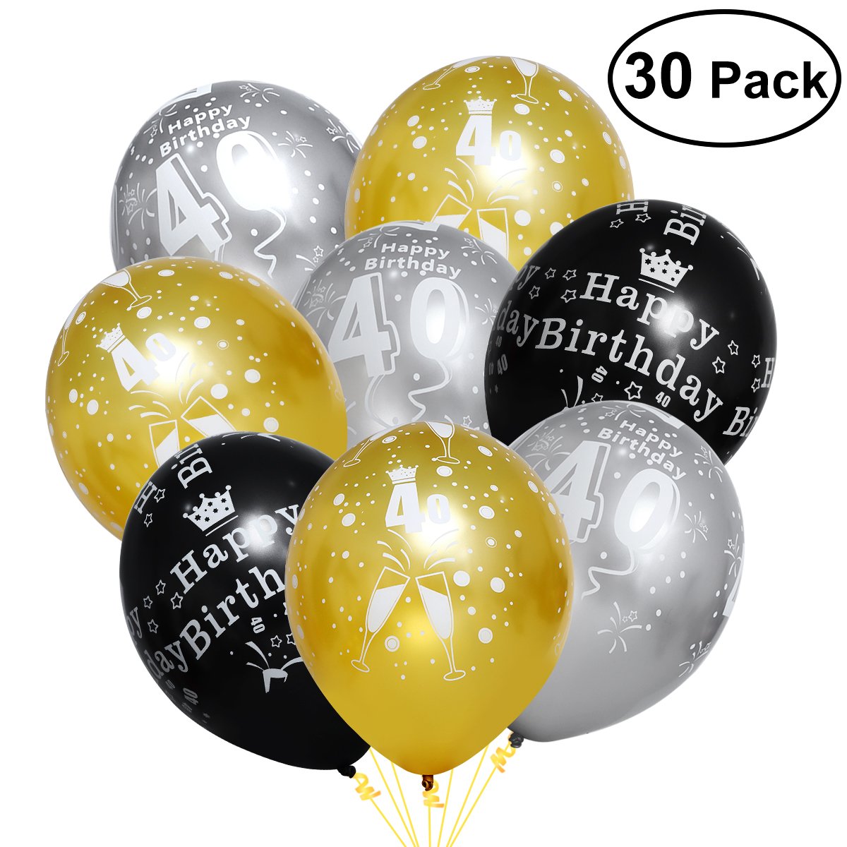 Amazon.com: KUNGYO 40TH Birthday Party Decorations Kit - Happy Birthday ...