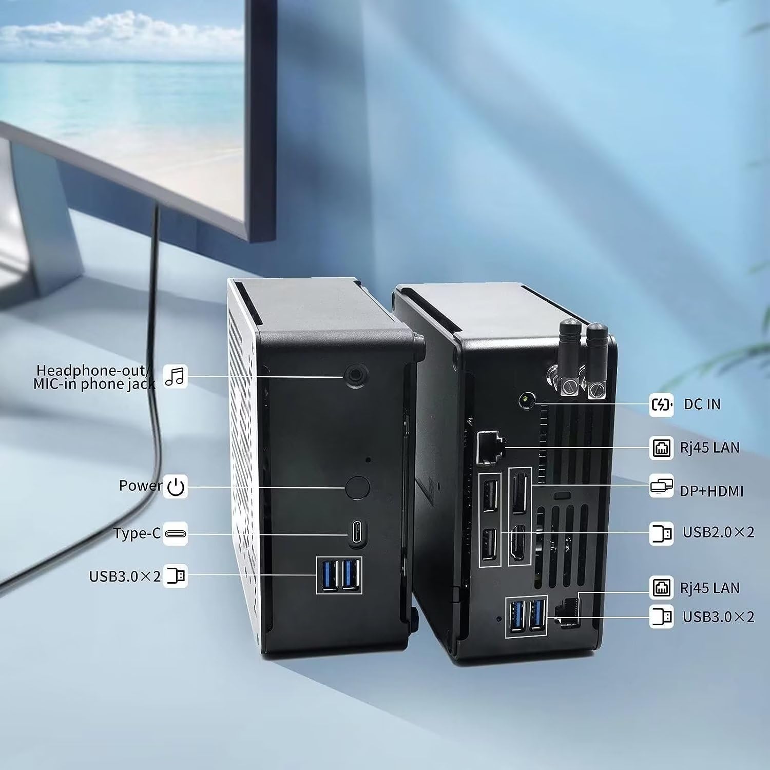 Mua Mini Desktop Computer 9880H i9 Mini PC Win 11 2*Gigabit Ethernet ...