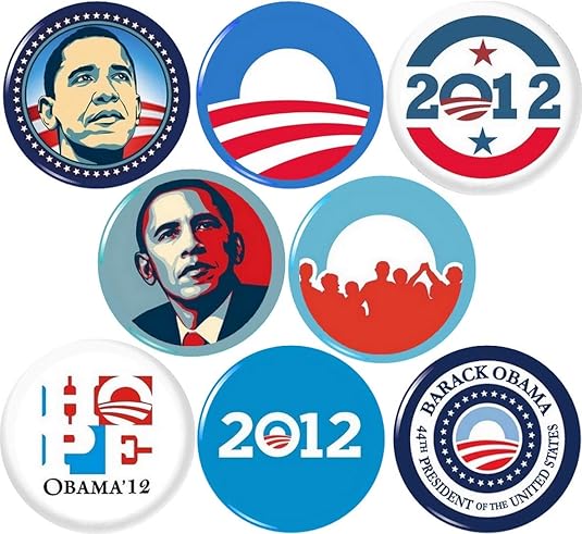 Amazon.com: Barack Obama Set of 8 New 1" inch (25 mm) pins Button Badge ...