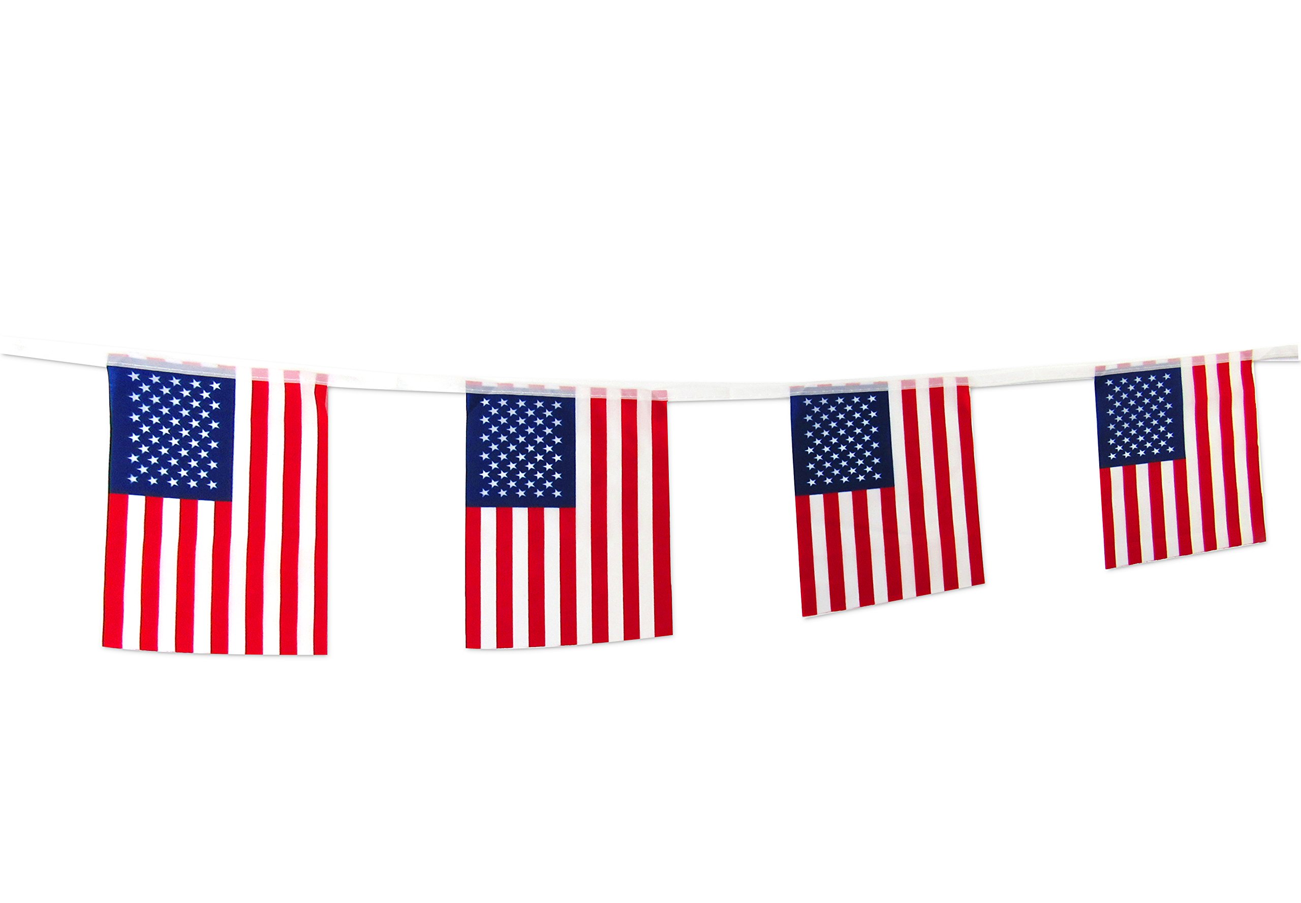 TSMD 100Feet American Flag Banner String,76pcs USA Pennant flags ...
