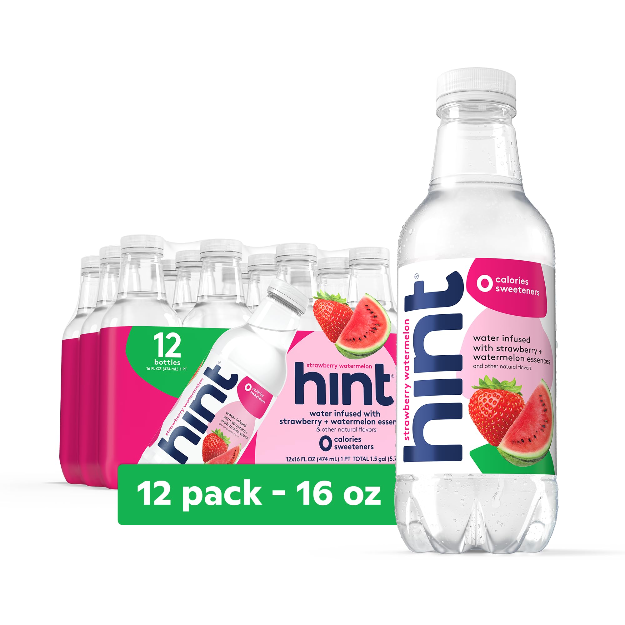 Hint Water Strawberry Watermelon, Pure Water Infused with Strawberries ...