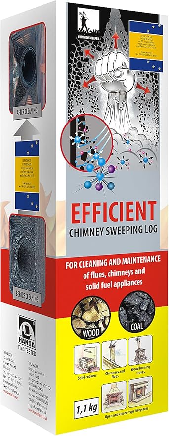 CHIMNEY CLEANING LOG - FIREPLACE FLUE SOOT TAR CLEANER: Amazon.co.uk ...