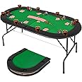 Amazon.com: Giantex 8 Player Poker Table Foldable, Folding Card Board ...