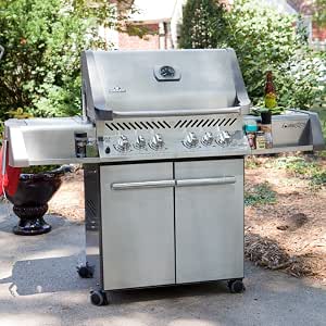 Amazon.com: Napoleon P500RSIBNSS Prestige Natural Gas Grill with Rear ...